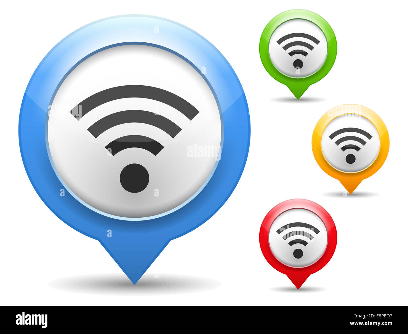 Wi-Fi icon, four colors Stock Photo - Alamy