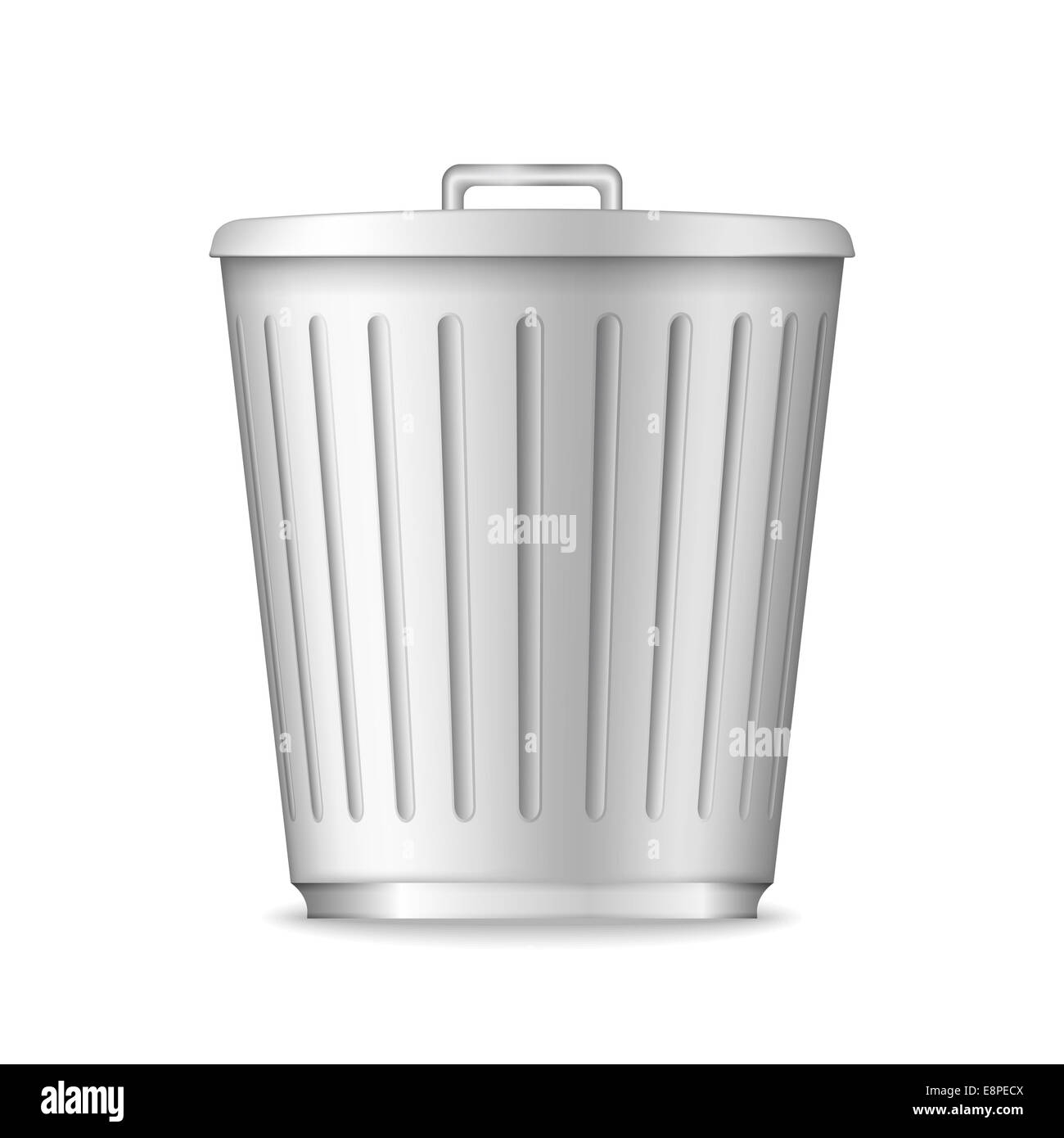 Trash can on white background Stock Photo - Alamy