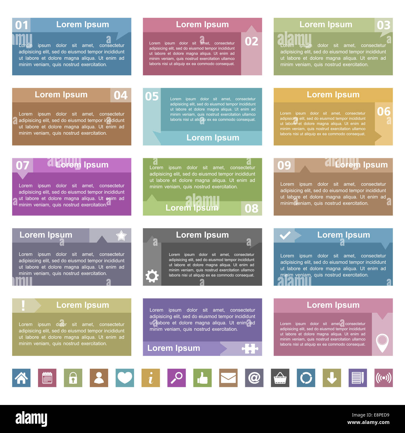 Set of design elements for numbers (icons), title and text Stock Photo ...