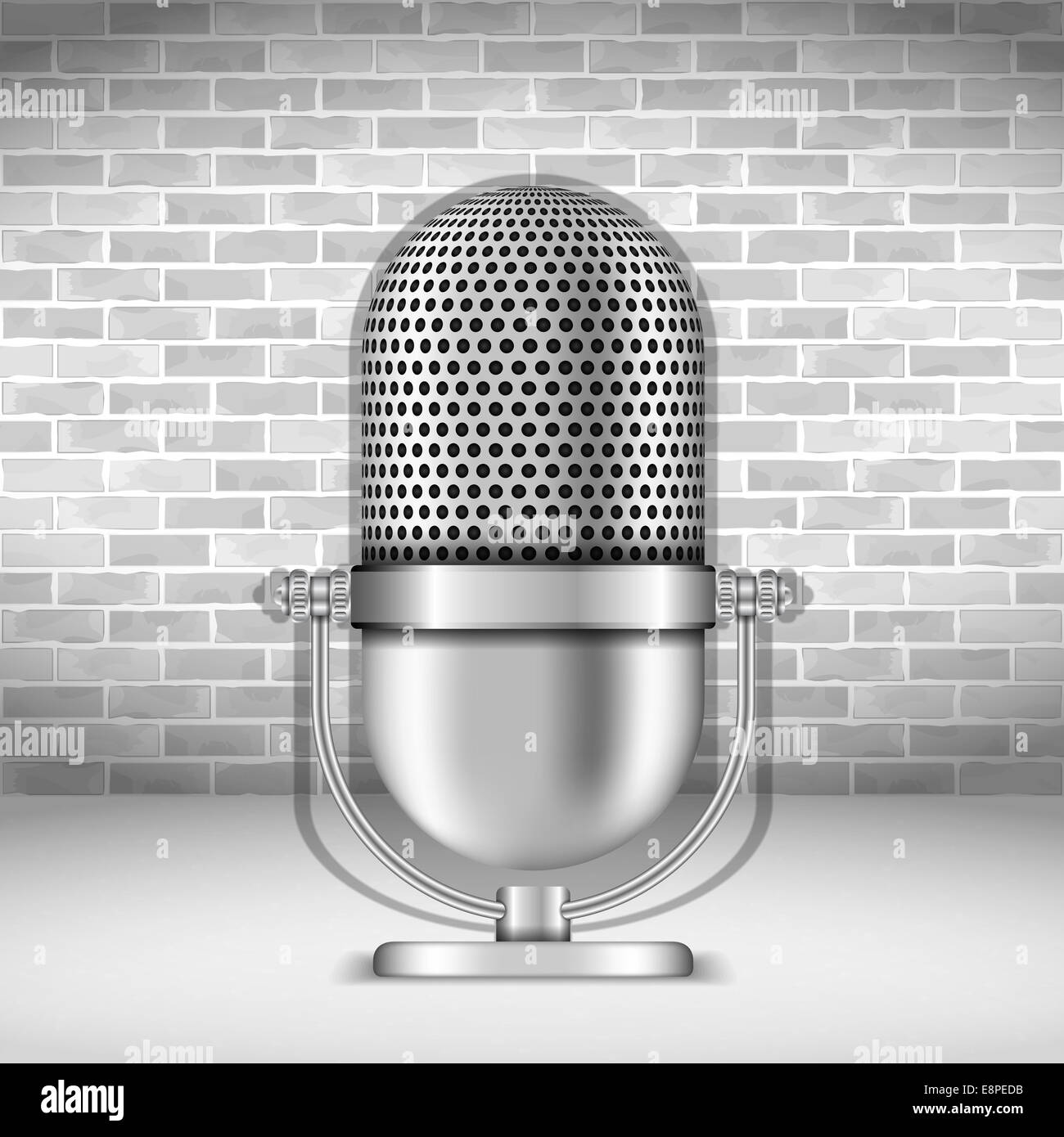 Microphone vintage illustration Black and White Stock Photos & Images ...