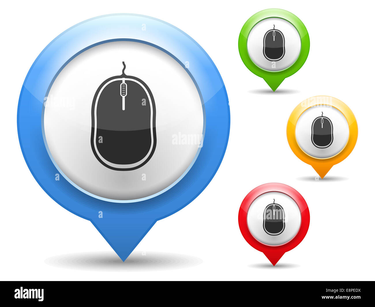 Computer mouse icon, four colors Stock Photo - Alamy