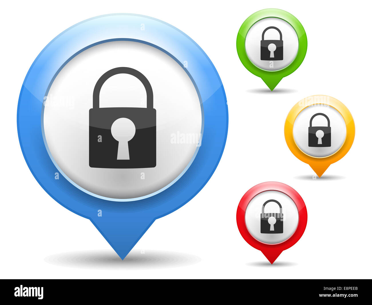 Lock icon, four colors Stock Photo - Alamy