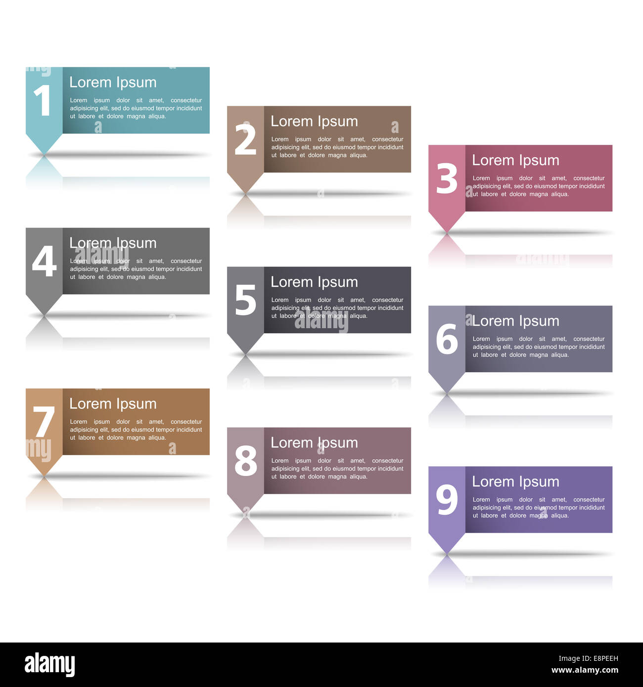 Set of design elements with numbers Stock Photo - Alamy