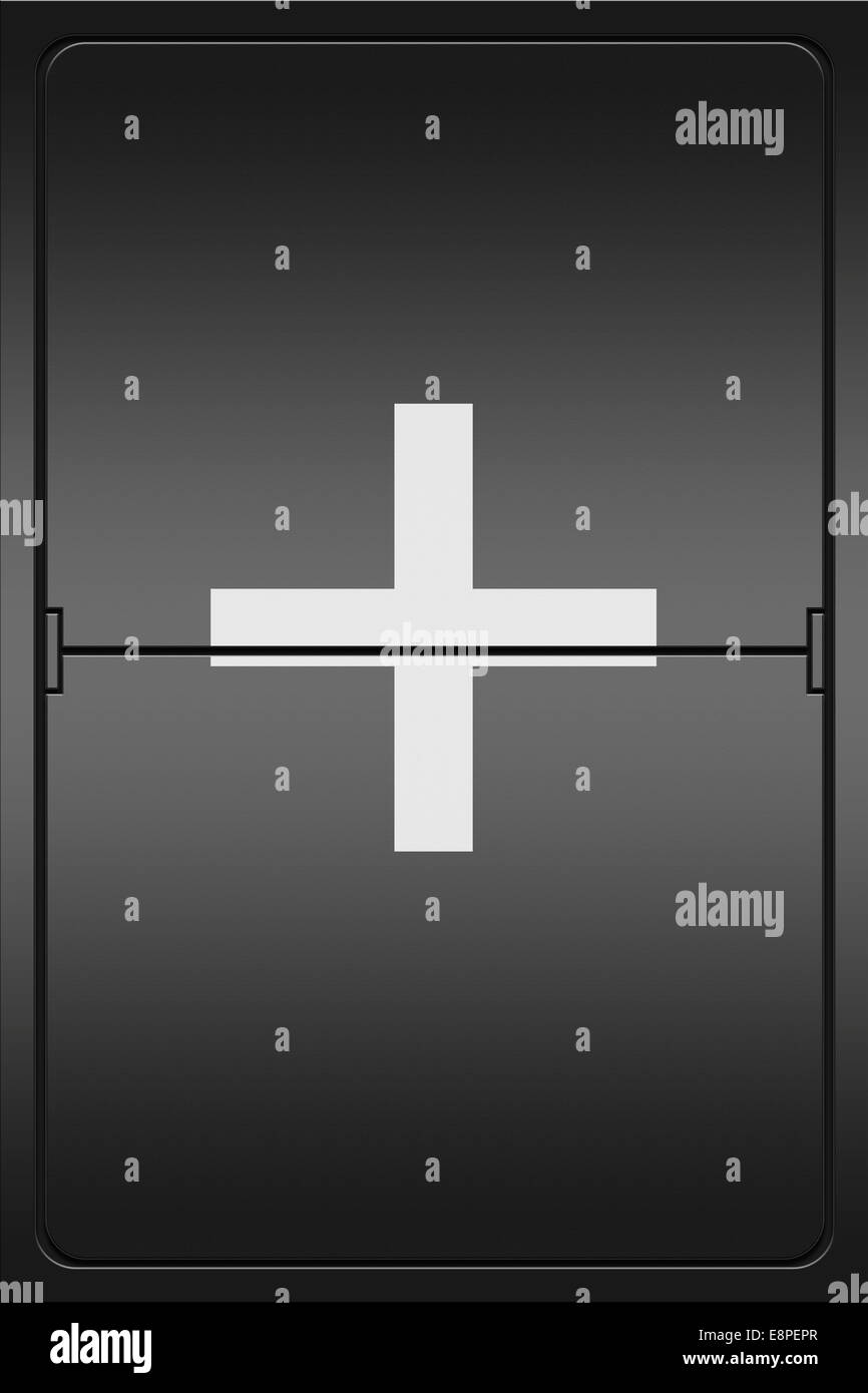 Illustration of a mechanical leter indicator showing a plus sign Stock ...