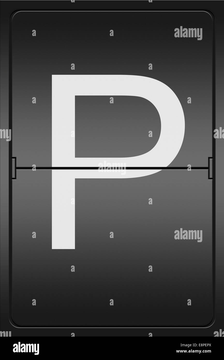Illustration of a mechanical leter indicator showing the letter P Stock ...