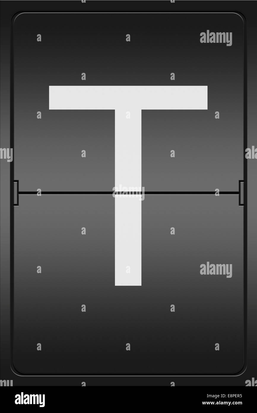 Illustration of a mechanical leter indicator showing the letter T Stock ...