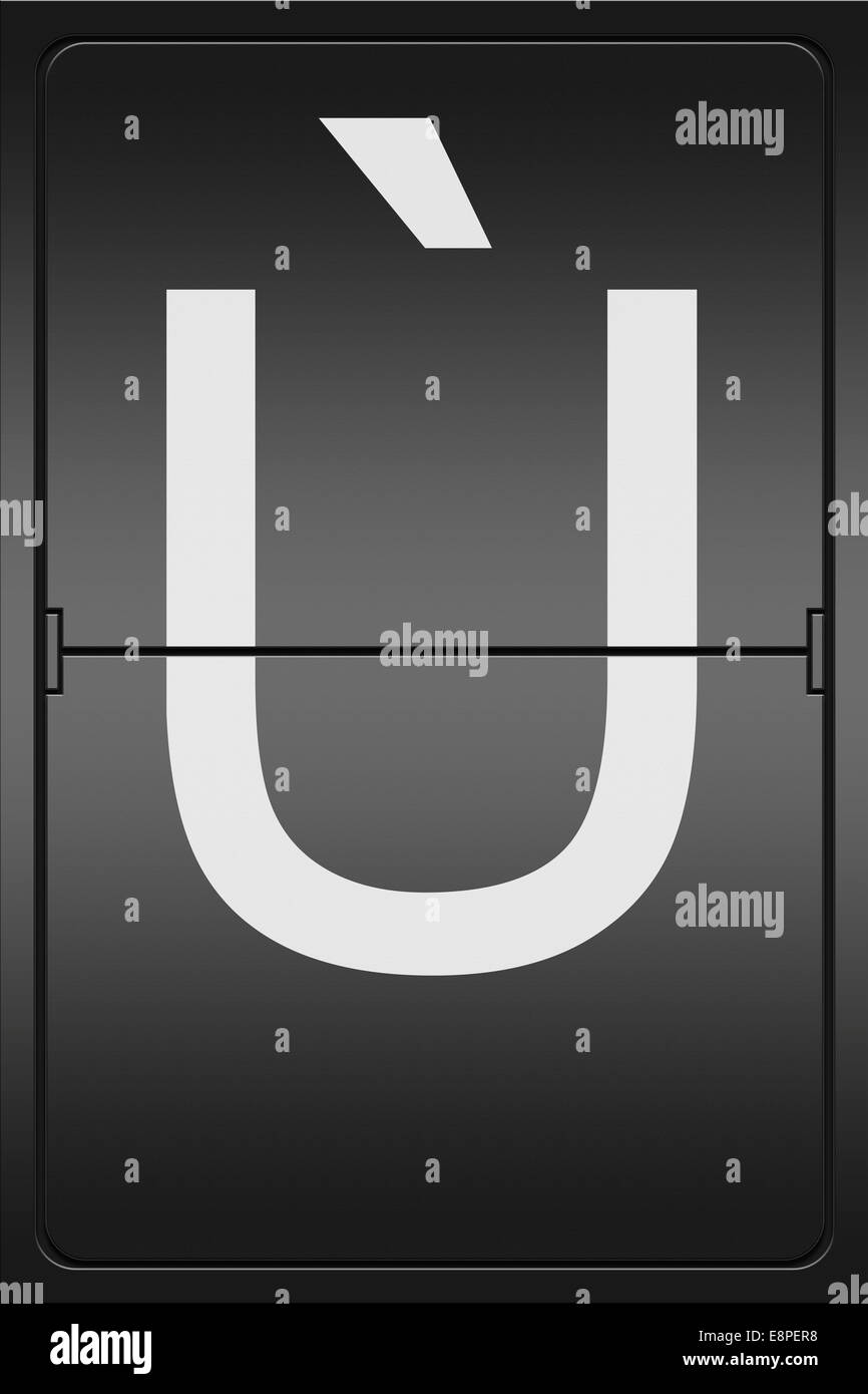 Illustration of a mechanical leter indicator showing the letter U with ...