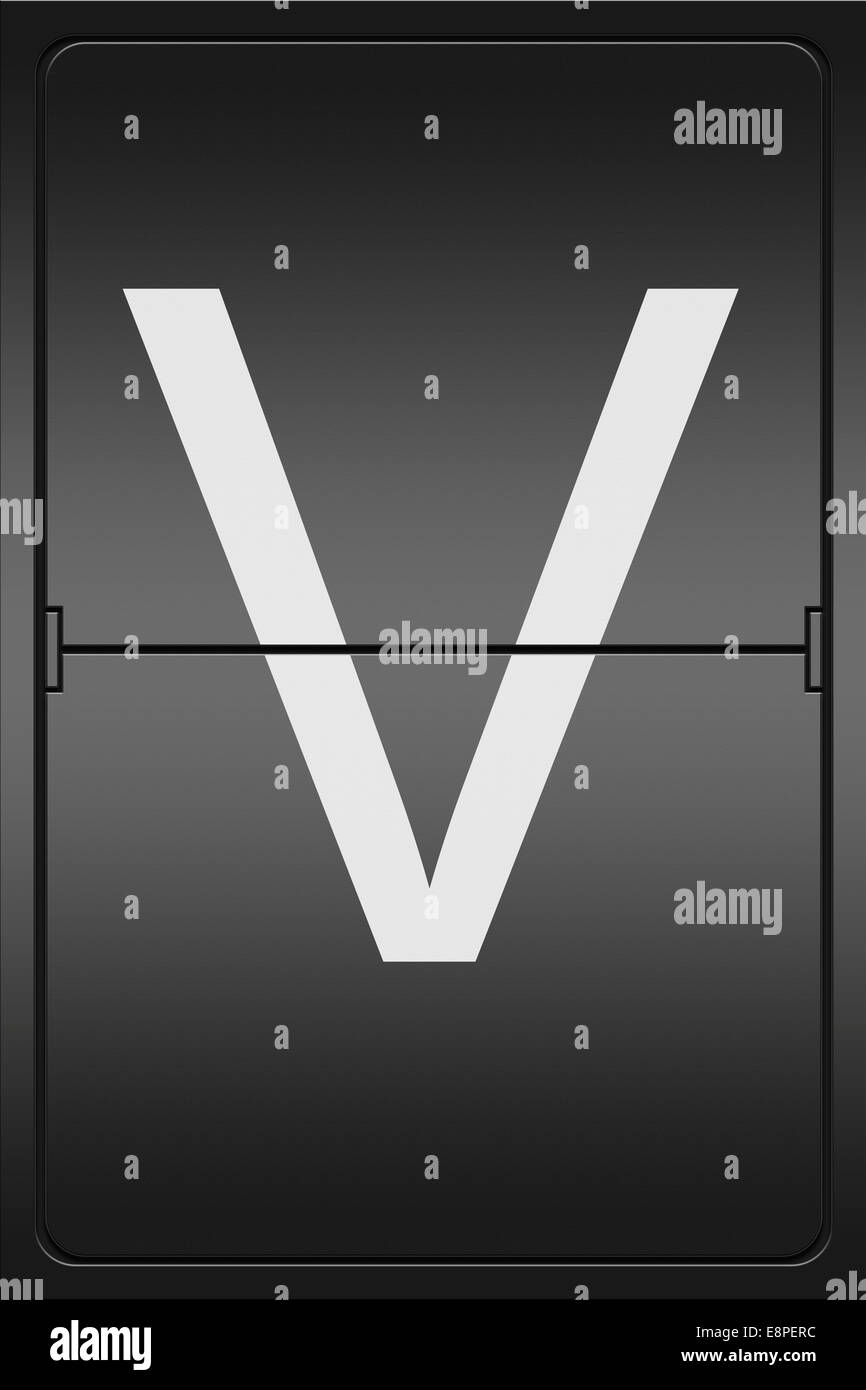 Illustration of a mechanical leter indicator showing the letter V Stock ...