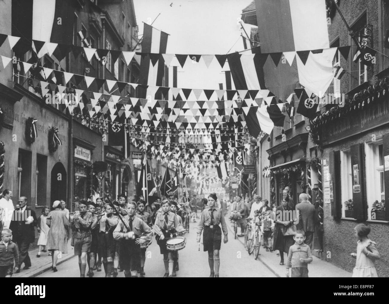 Nuremberg Rally 1933 in Nuremberg, Germany - A band of the Hitler Youth ...