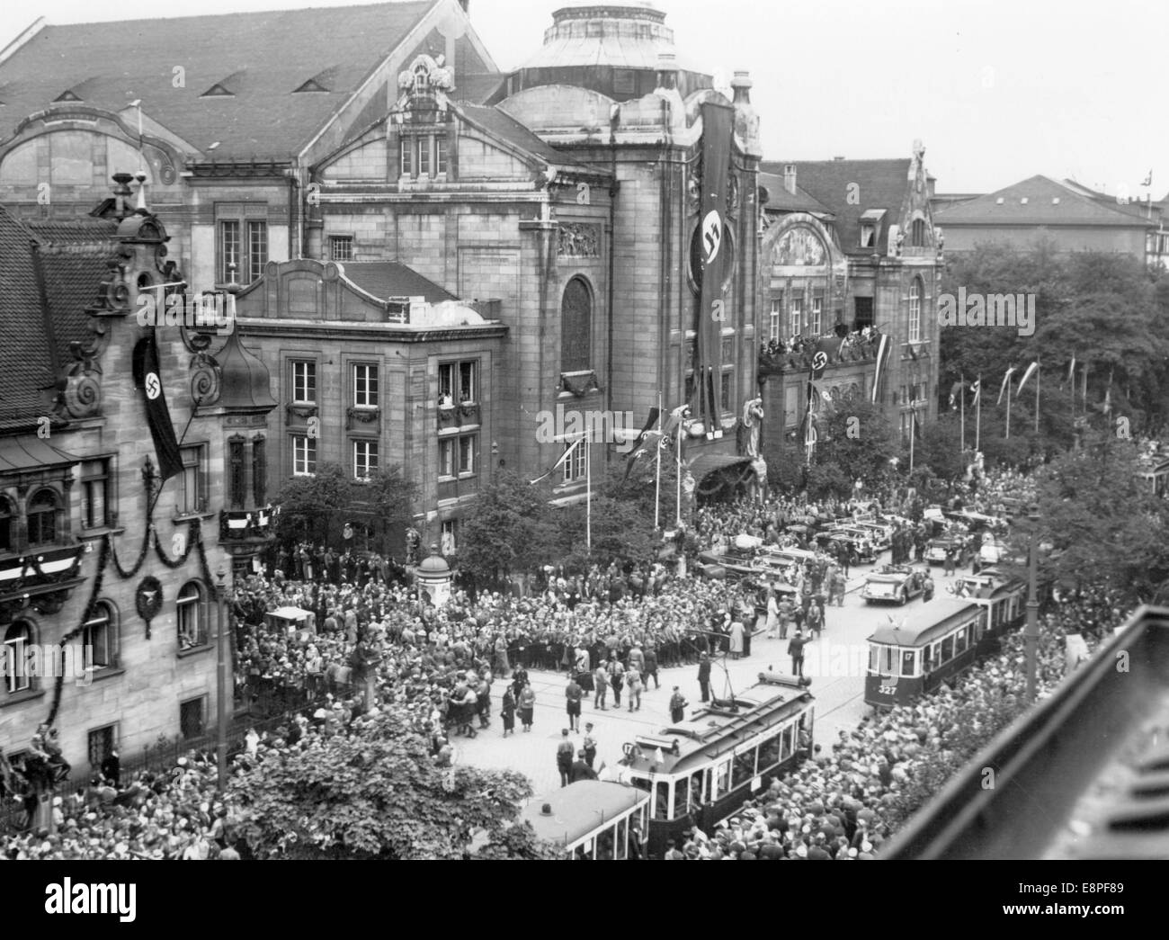 Nuremberg Rally 1933 in Nuremberg, Germany - Crowds in front of the ...