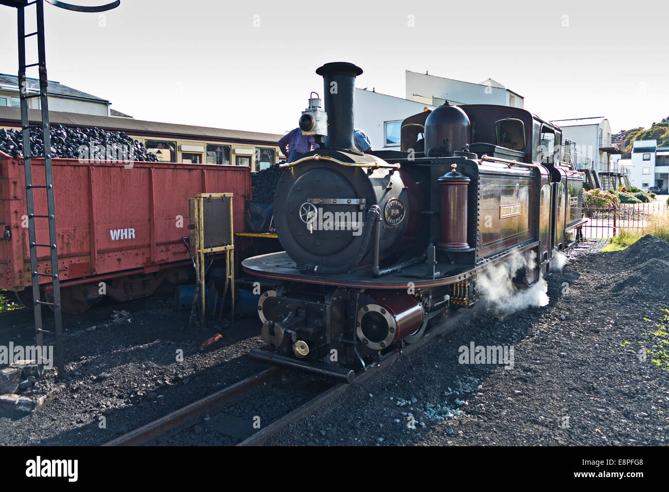 Merddin Emrys steam Engine Porthmadog station North Wales Uk narrow ...