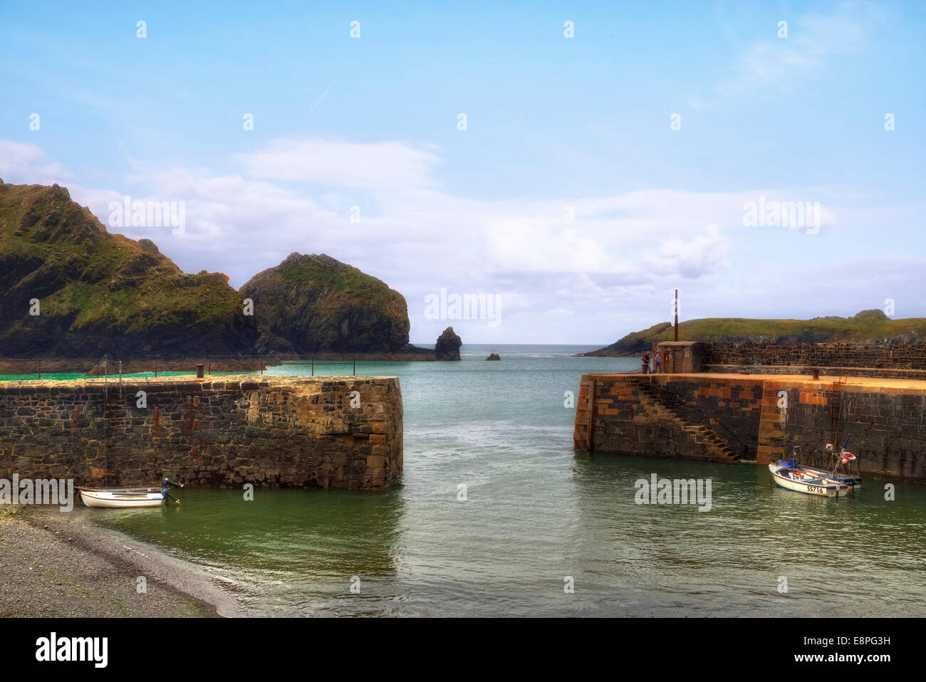 Mullion Cove, Cornwall, England, United Kingdom Stock Photo - Alamy