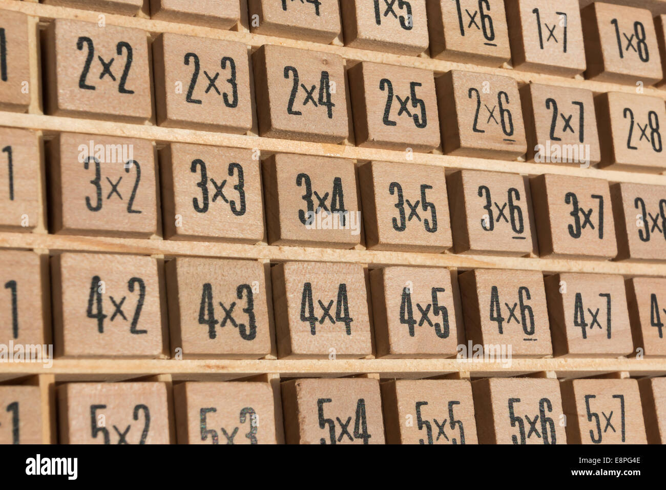 Educational wooden multiplication table Stock Photo - Alamy