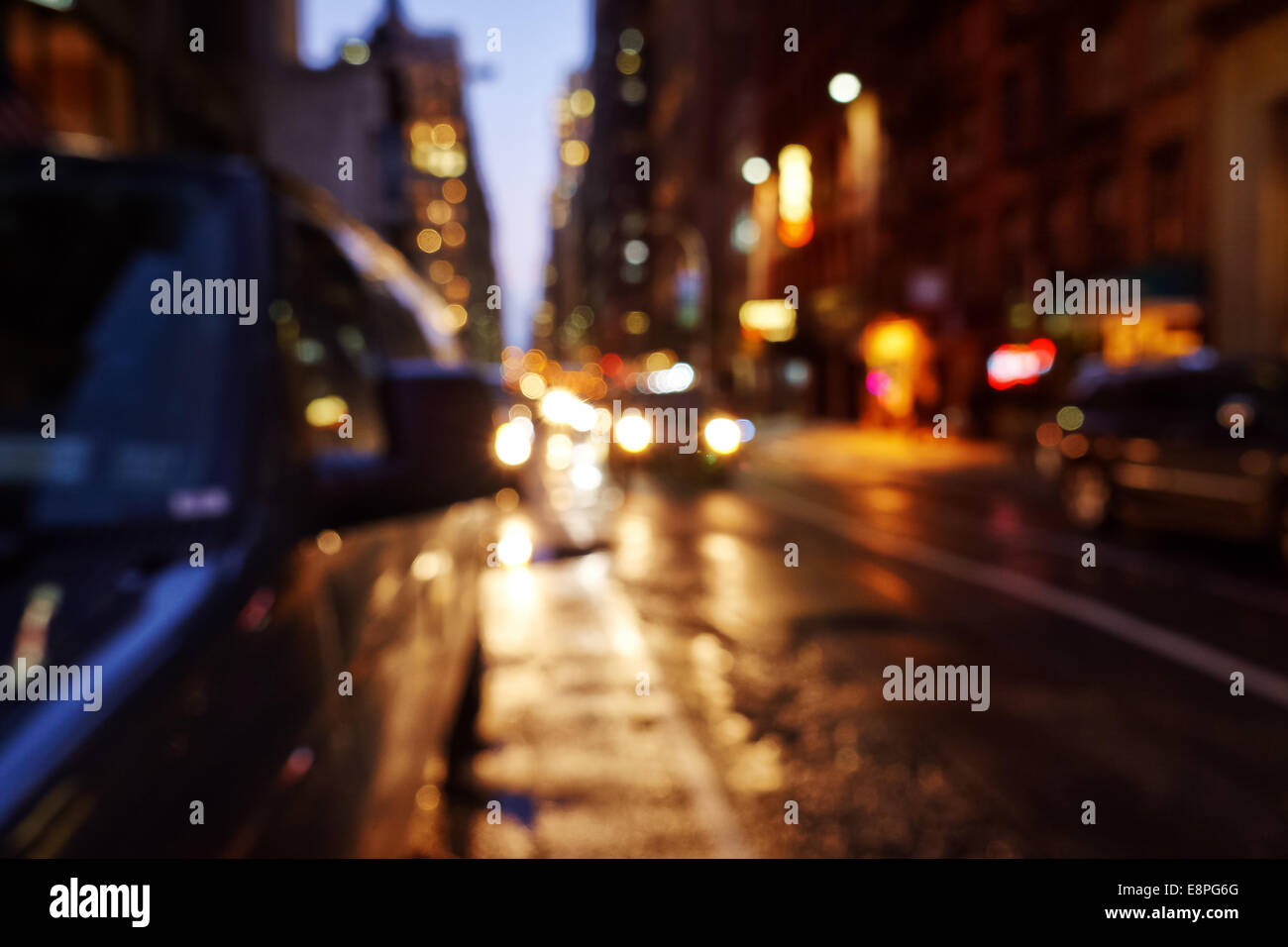 Manhattan cars and traffic at dusk Stock Photo - Alamy