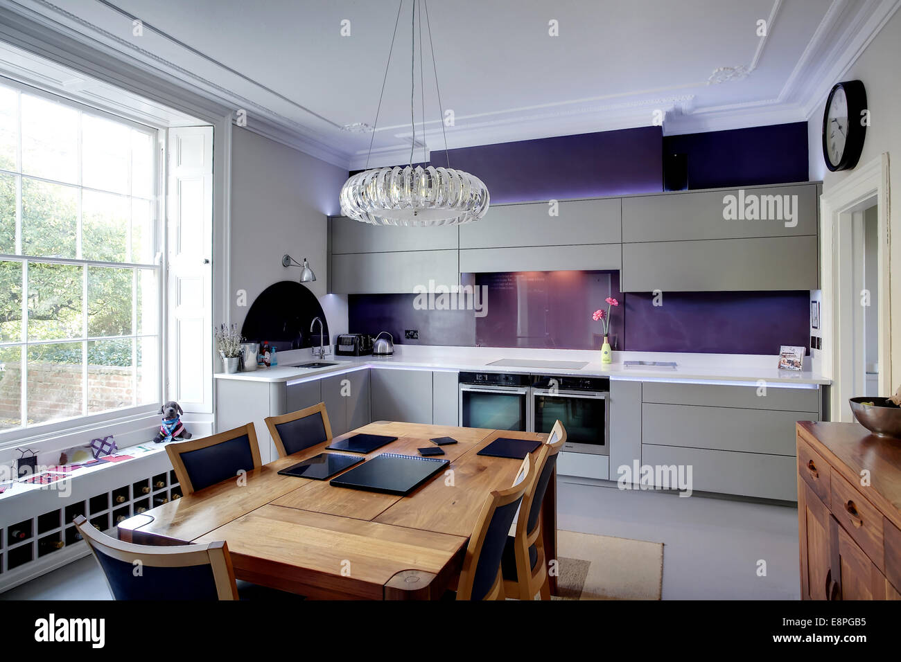 A modern kitchen inside a home in the UK Stock Photo - Alamy