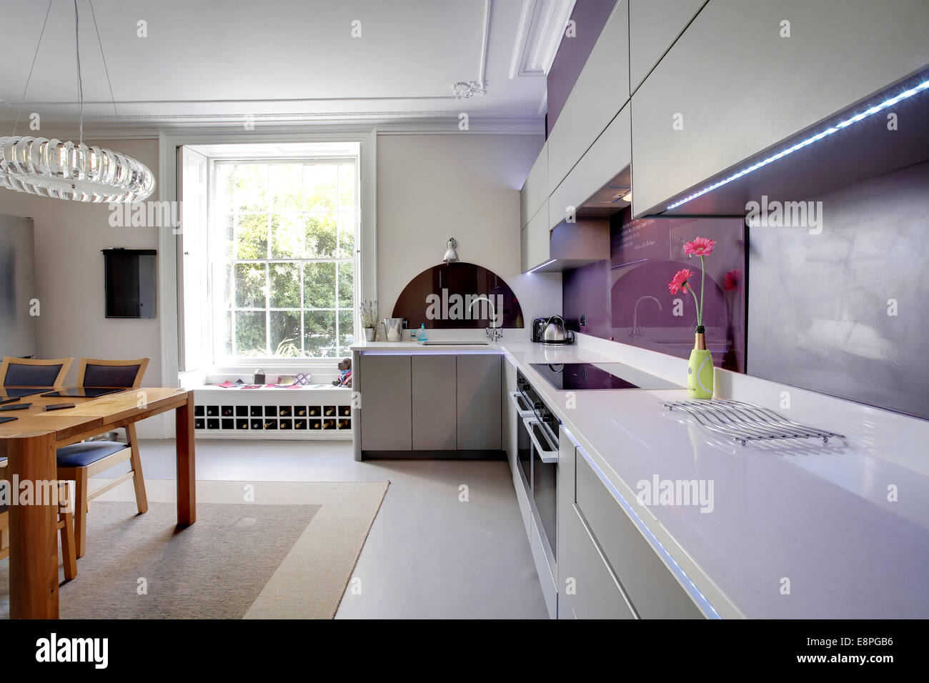 A modern kitchen inside a home in the UK Stock Photo - Alamy