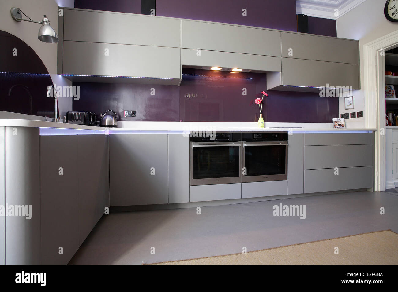 A modern kitchen inside a home in the UK Stock Photo - Alamy