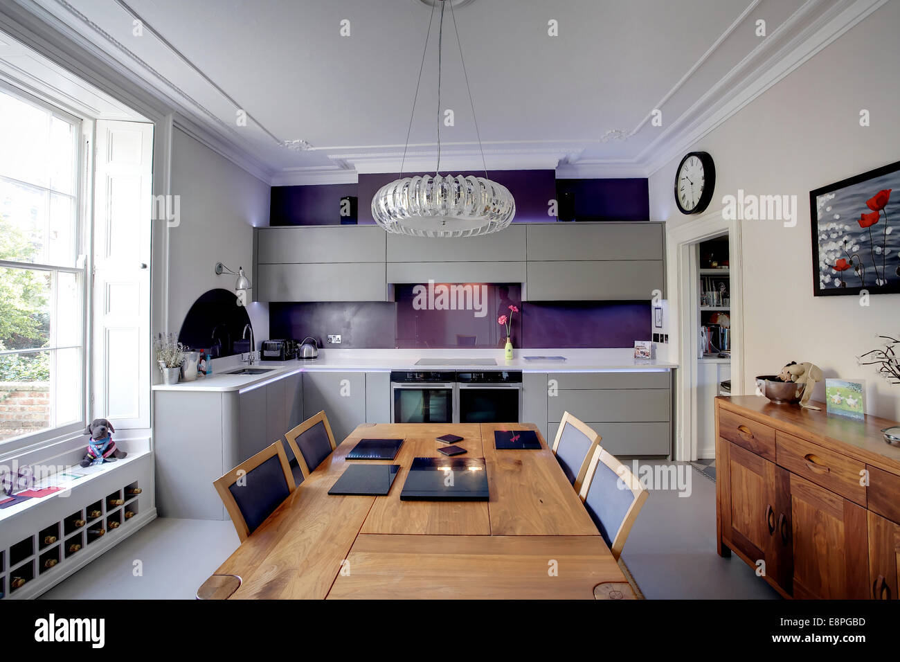 A modern kitchen inside a home in the UK Stock Photo - Alamy