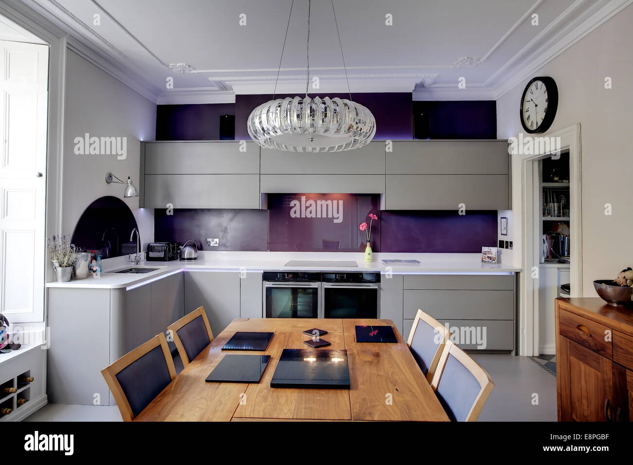 A modern kitchen inside a home in the UK Stock Photo - Alamy
