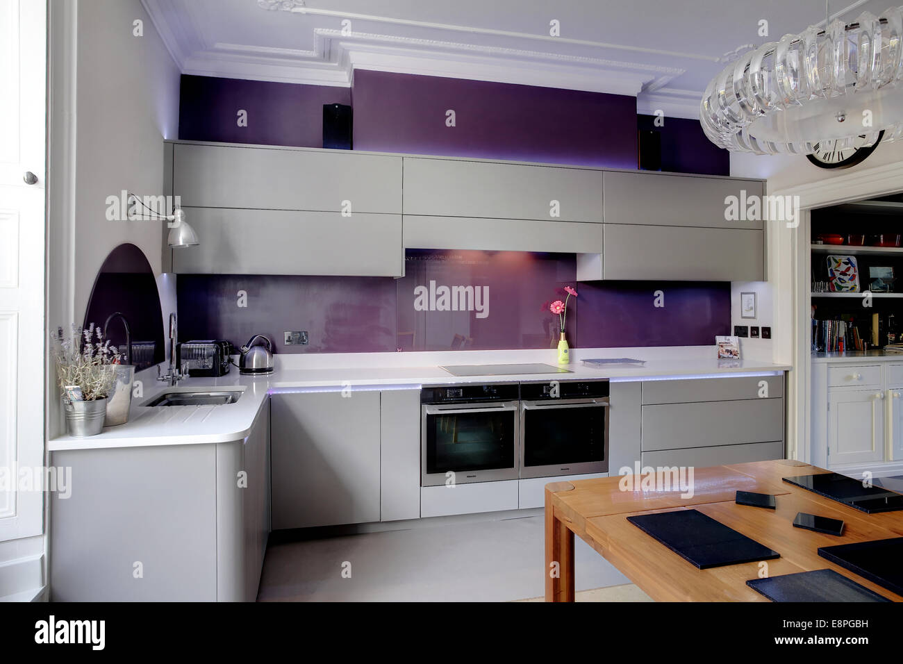 A modern kitchen inside a home in the UK Stock Photo - Alamy