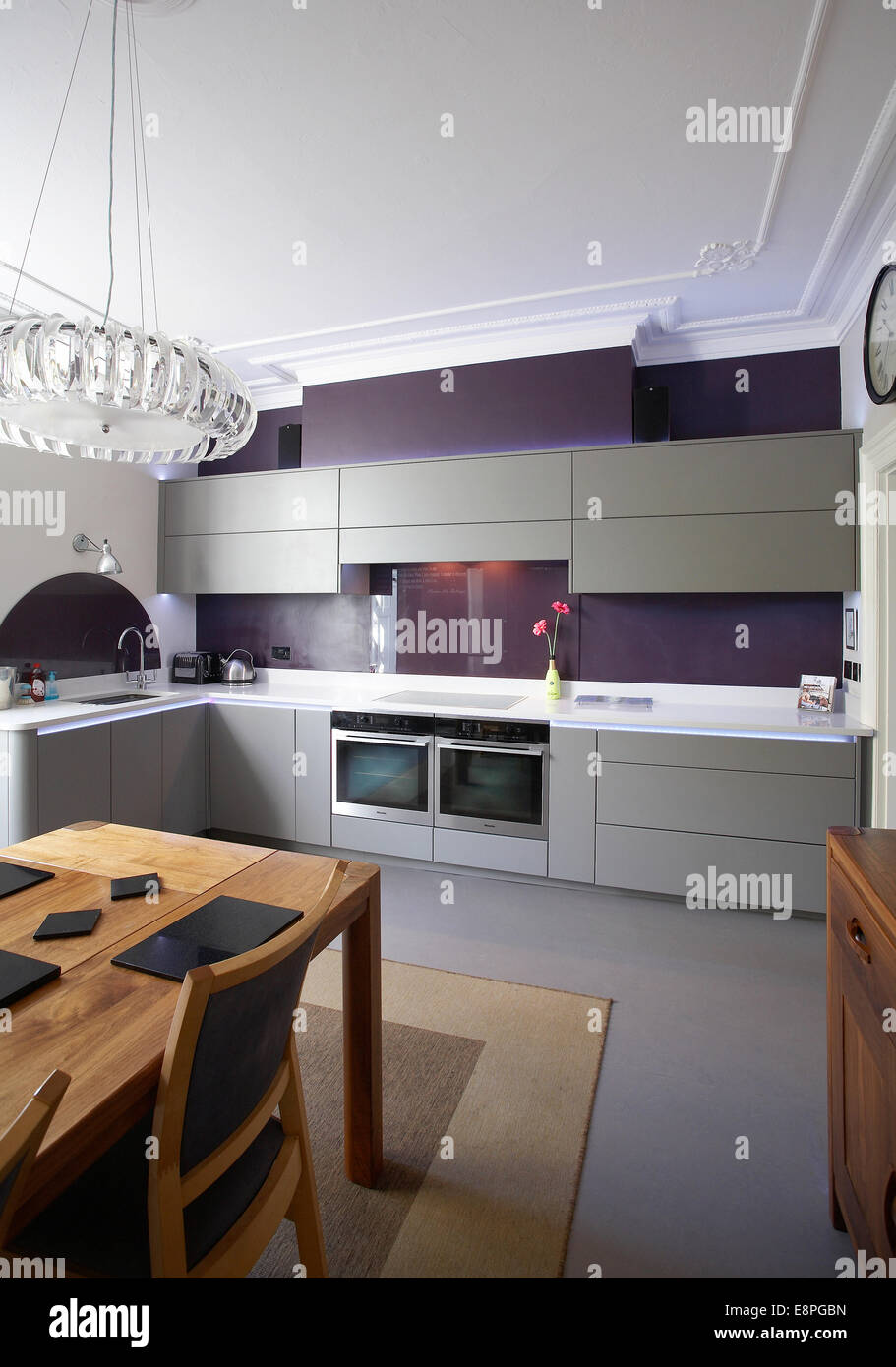 A modern kitchen inside a home in the UK Stock Photo - Alamy