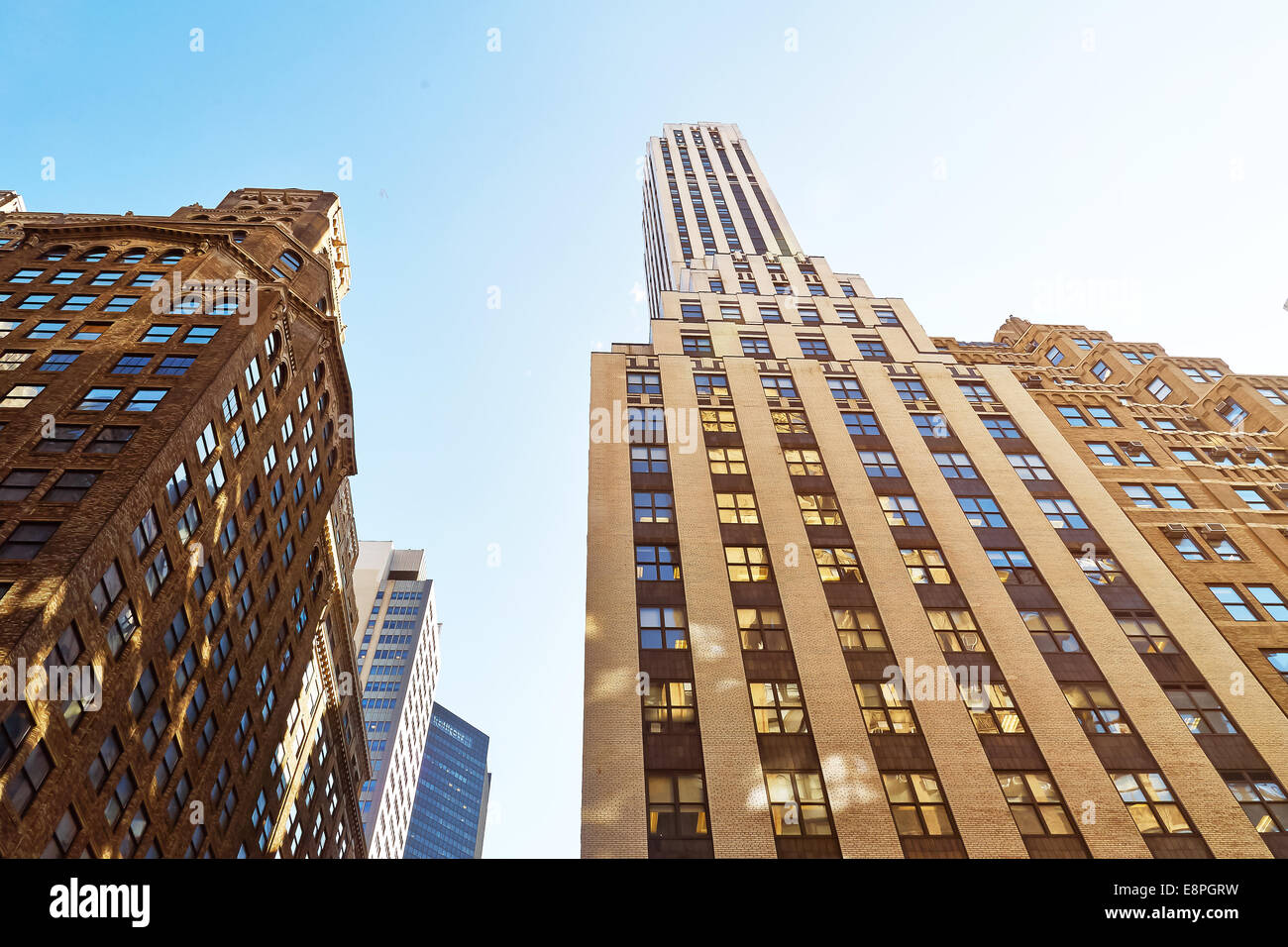 View of high buildings in manhattan Stock Photo - Alamy