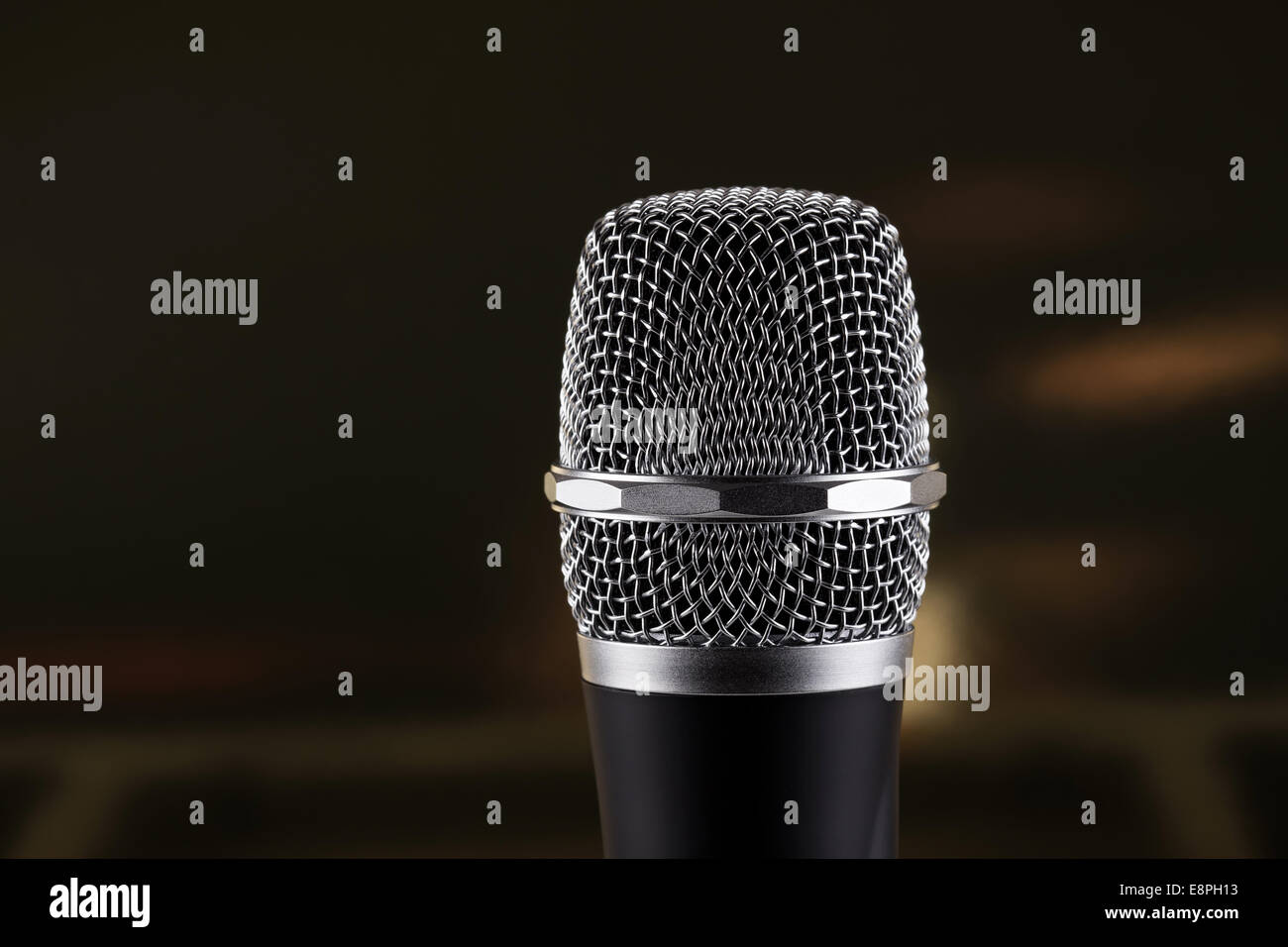 Wireless microphone closeup on black background Stock Photo - Alamy