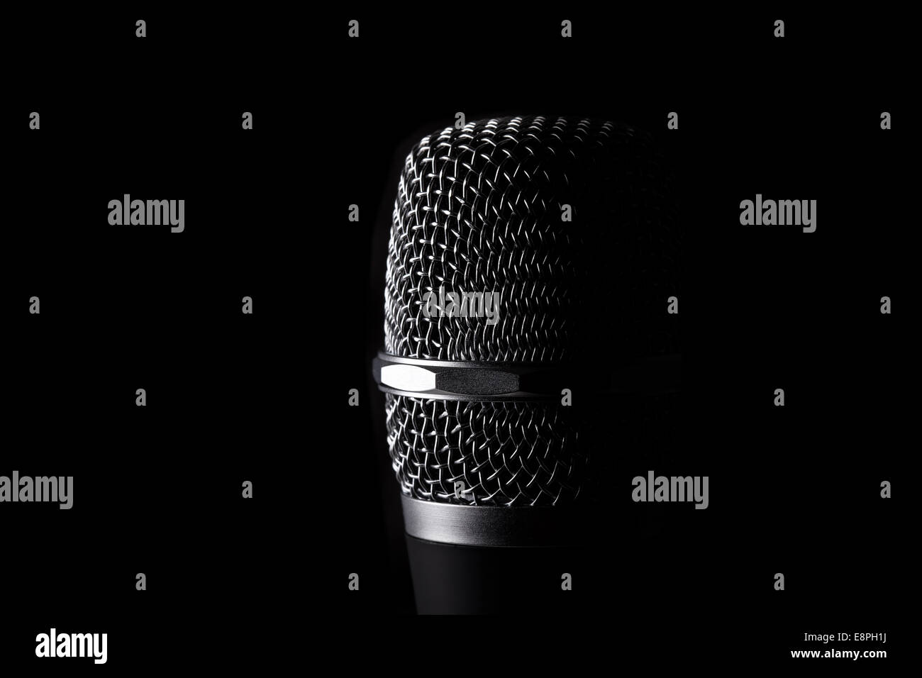 Wireless microphone closeup on black background Stock Photo - Alamy