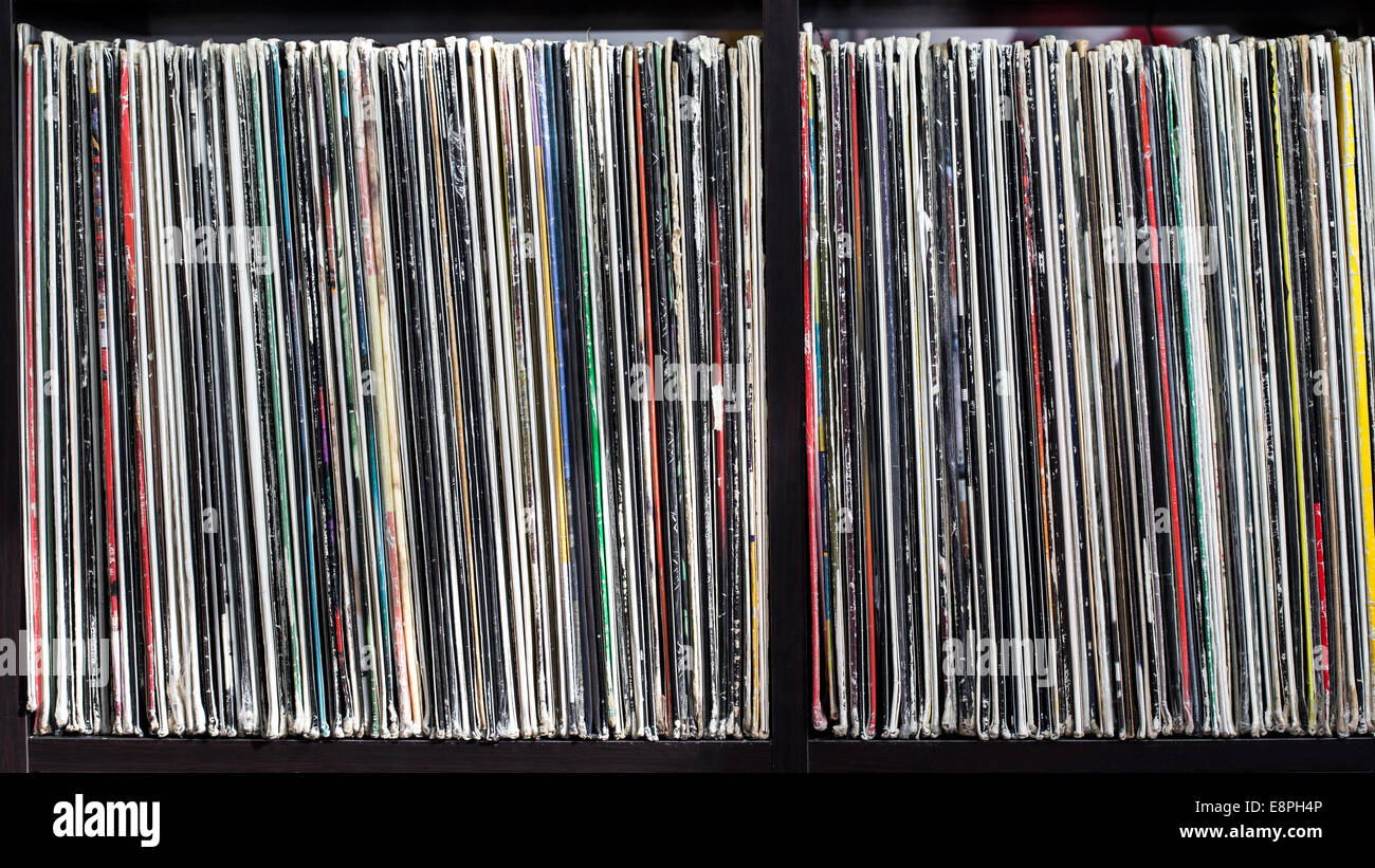 Stack of old vinyl records. closeup Stock Photo - Alamy