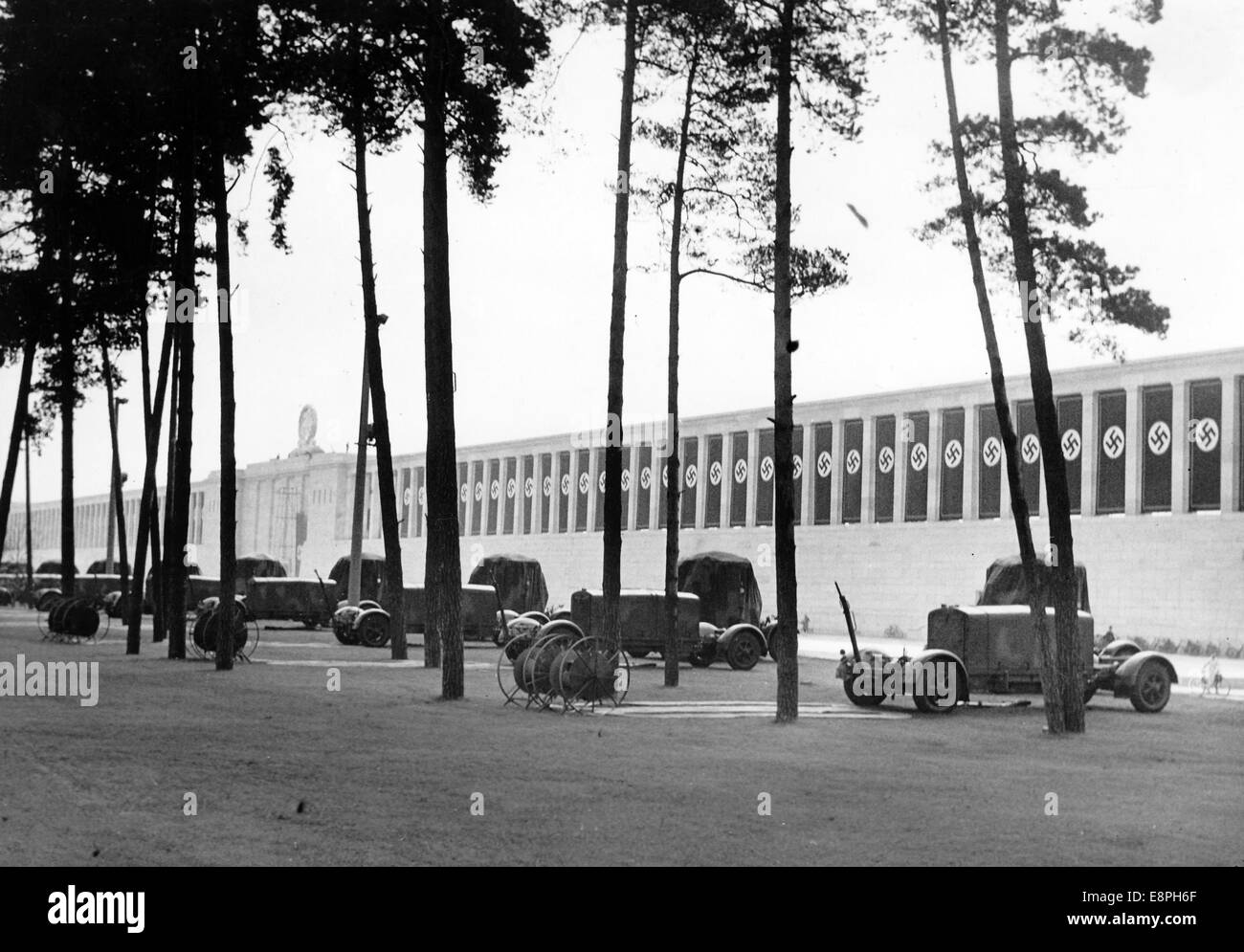 Nuremberg Rally 1937 in Nuremberg, Germany - Anti-aircraft searchlights ...