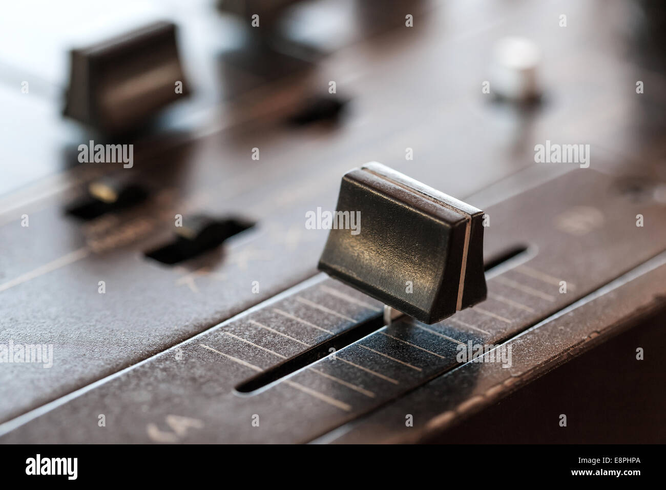 Crossfader on dj mixer in club, closeup Stock Photo - Alamy