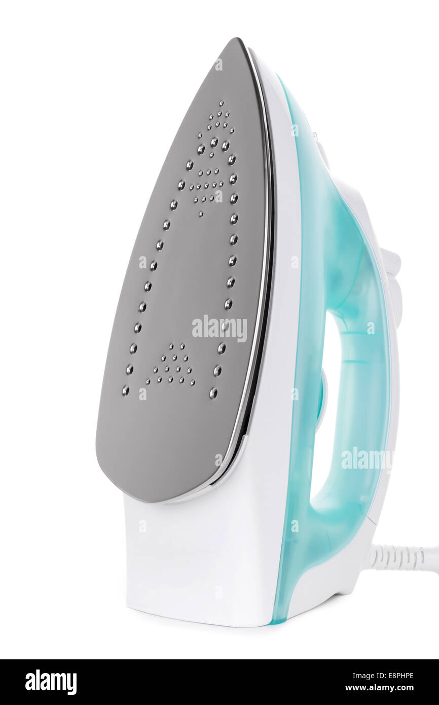 Modern electric iron on white Stock Photo - Alamy