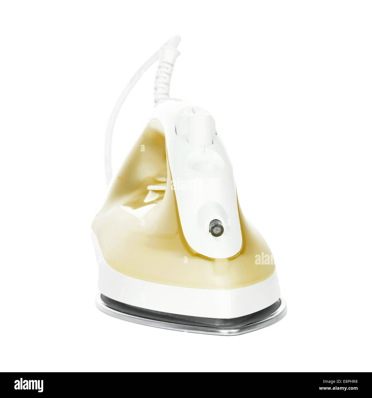 Modern electric iron on white Stock Photo - Alamy