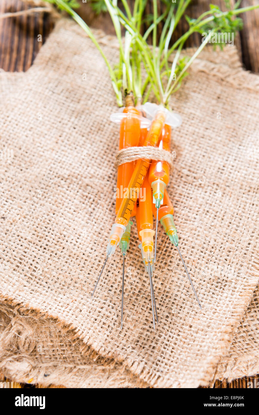 Healthy Vitamin Injection (on rustic wooden background Stock Photo - Alamy