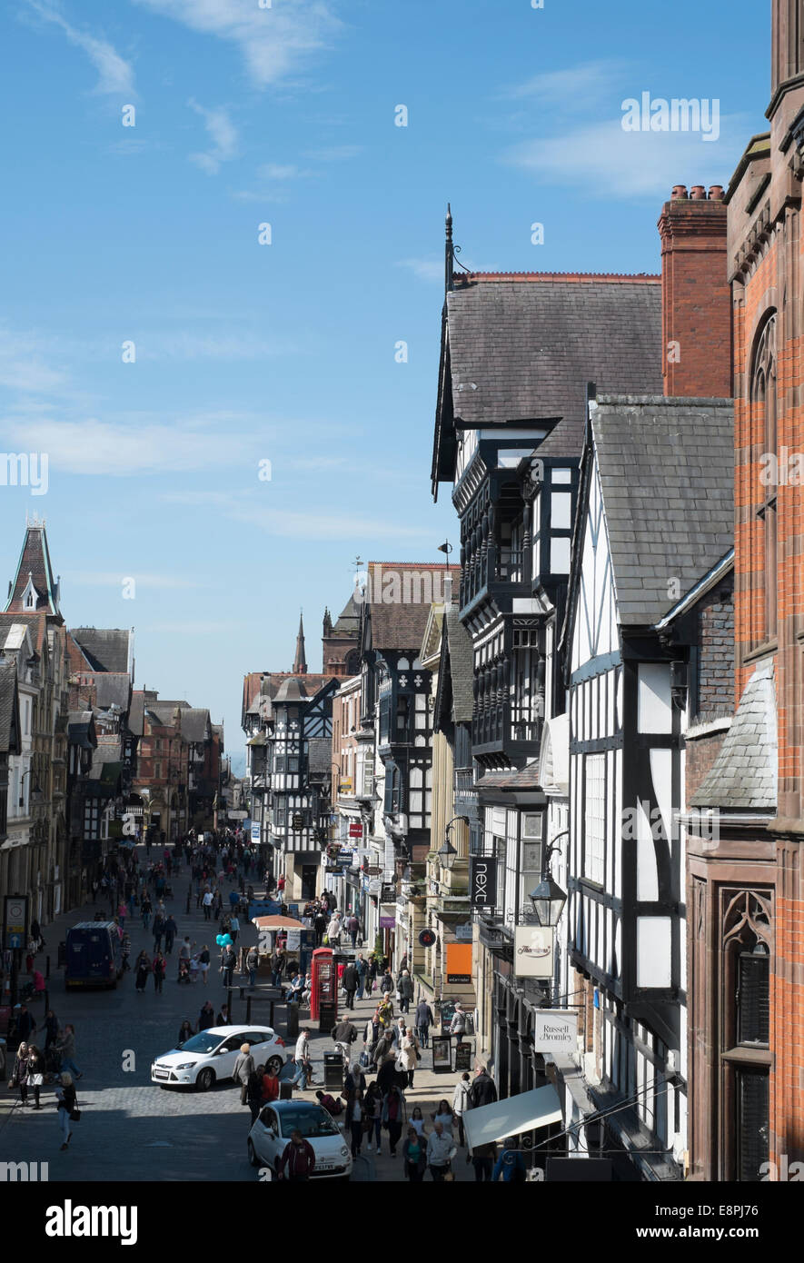 Shopping in Eastgate Street in Chester Stock Photo - Alamy