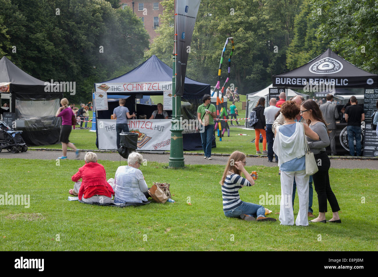 Irish Village Market, Merrion Square Park, Dublin, Ireland Stock Photo ...