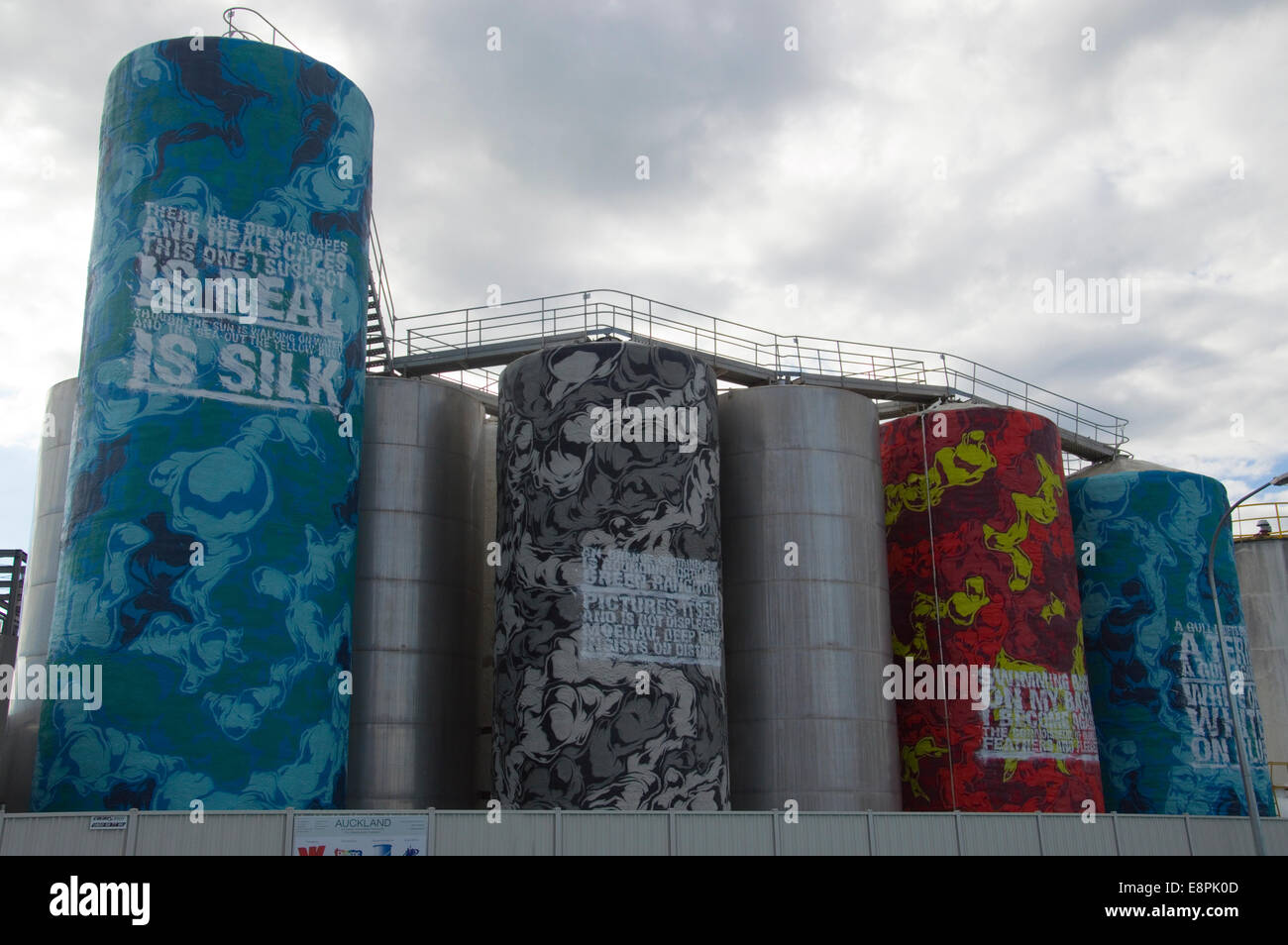 Urban Regeneration, Auckland, New Zealand, repainted fuel tanks in ...