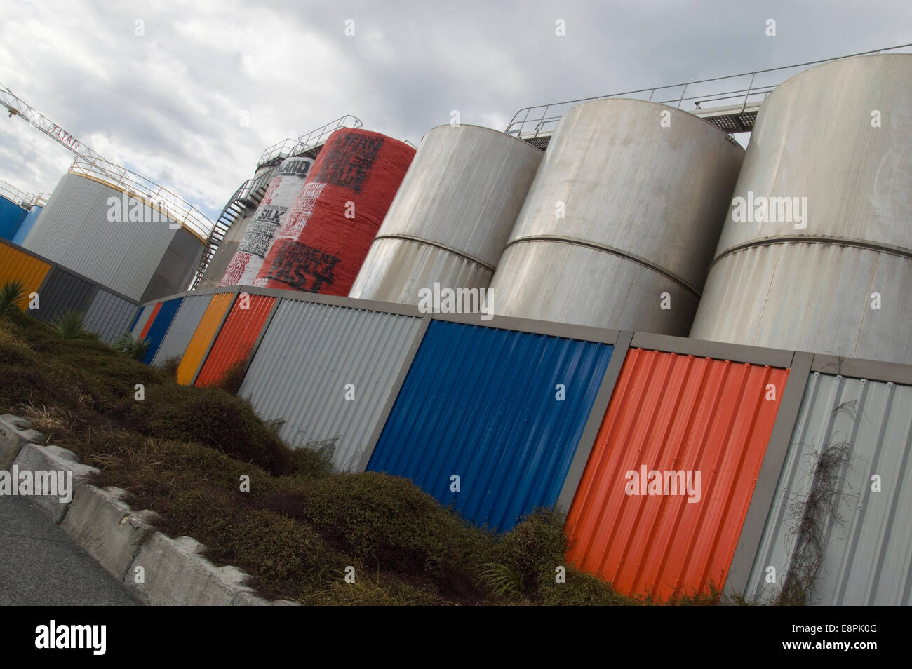 Urban Regeneration, Auckland, New Zealand, repainted fuel tanks in ...