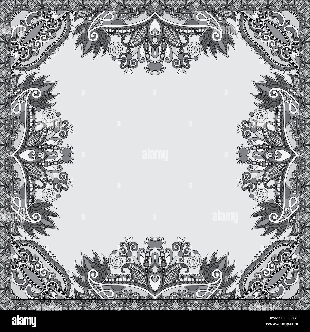 grey vintage floral ornamental template on flower background Stock ...