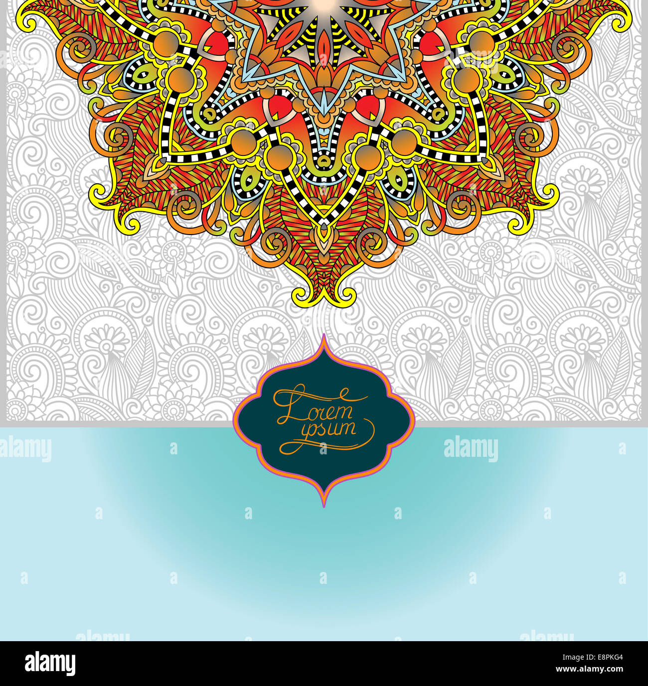 Islamic vintage floral pattern, template frame for greeting card Stock ...