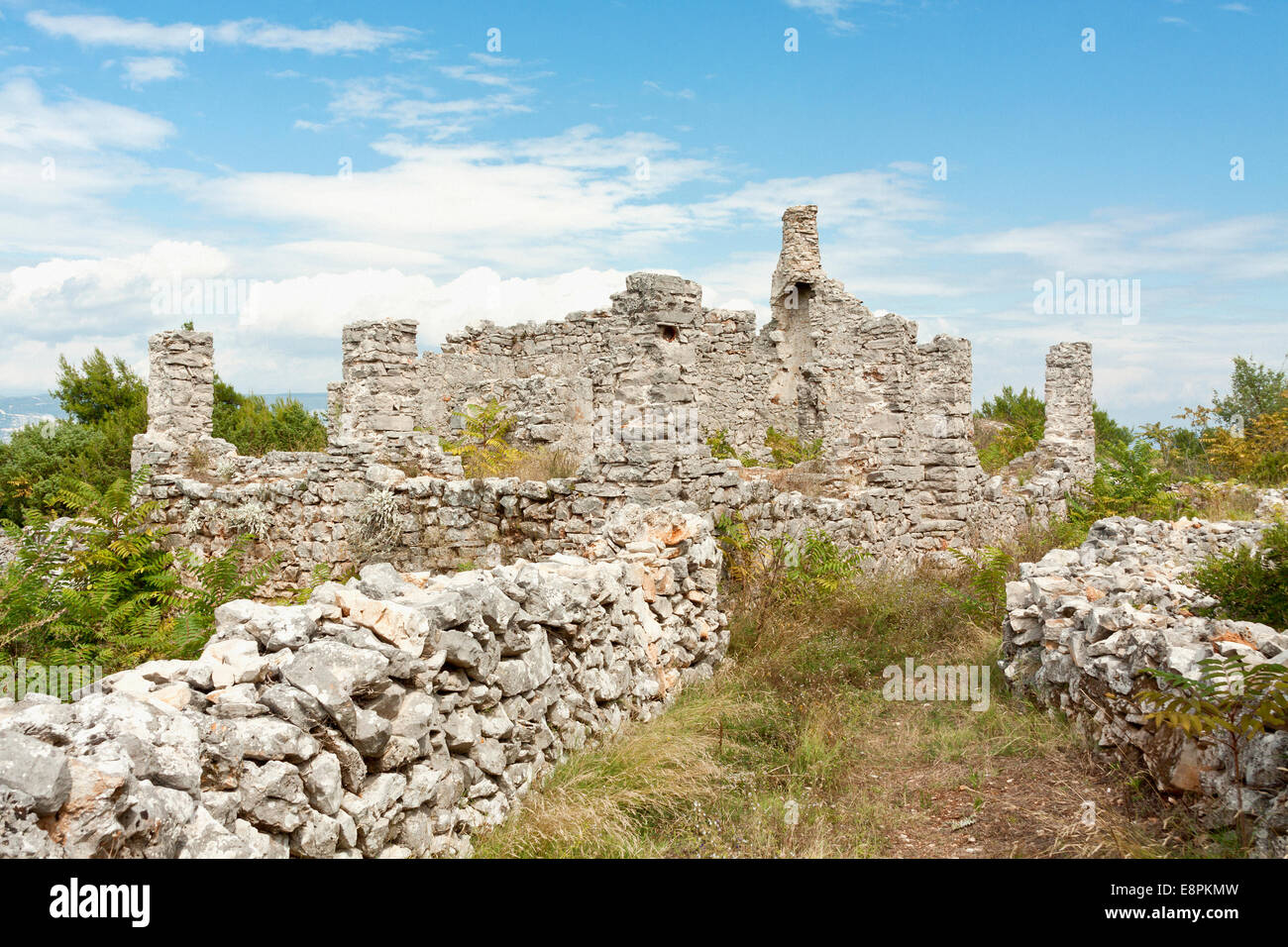 Ruins of a household in Brusje village, Hvar island, Croatia Stock ...