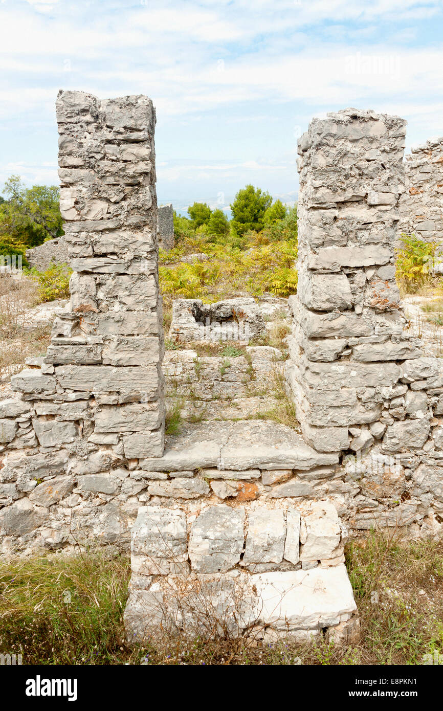 Ruins of a household in Brusje village, Hvar island, Croatia Stock ...