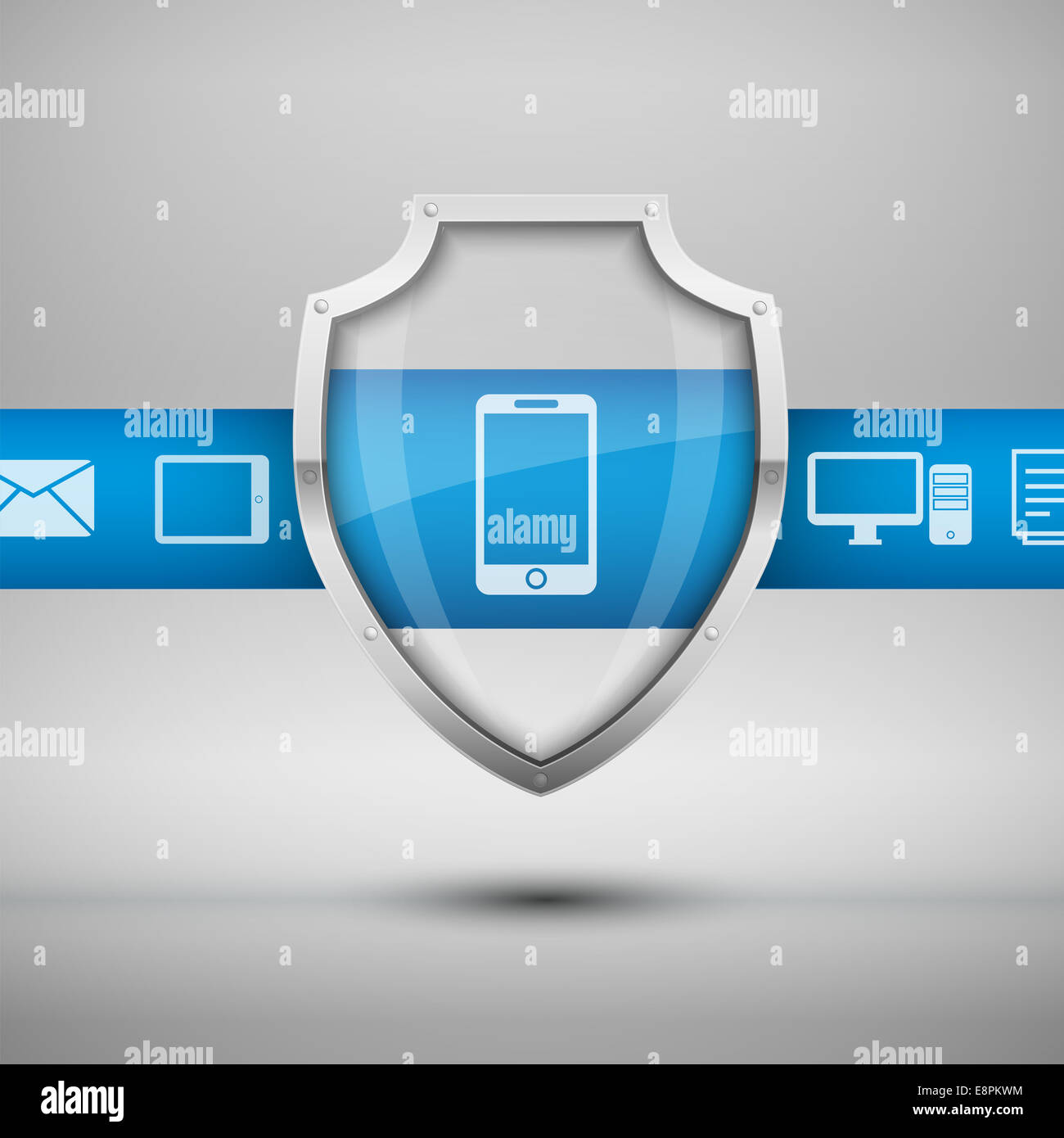Computer desktop shield vector hi-res stock photography and images - Alamy