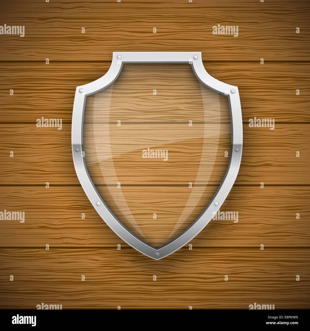 Shield sign board wood shield hi-res stock photography and images - Alamy