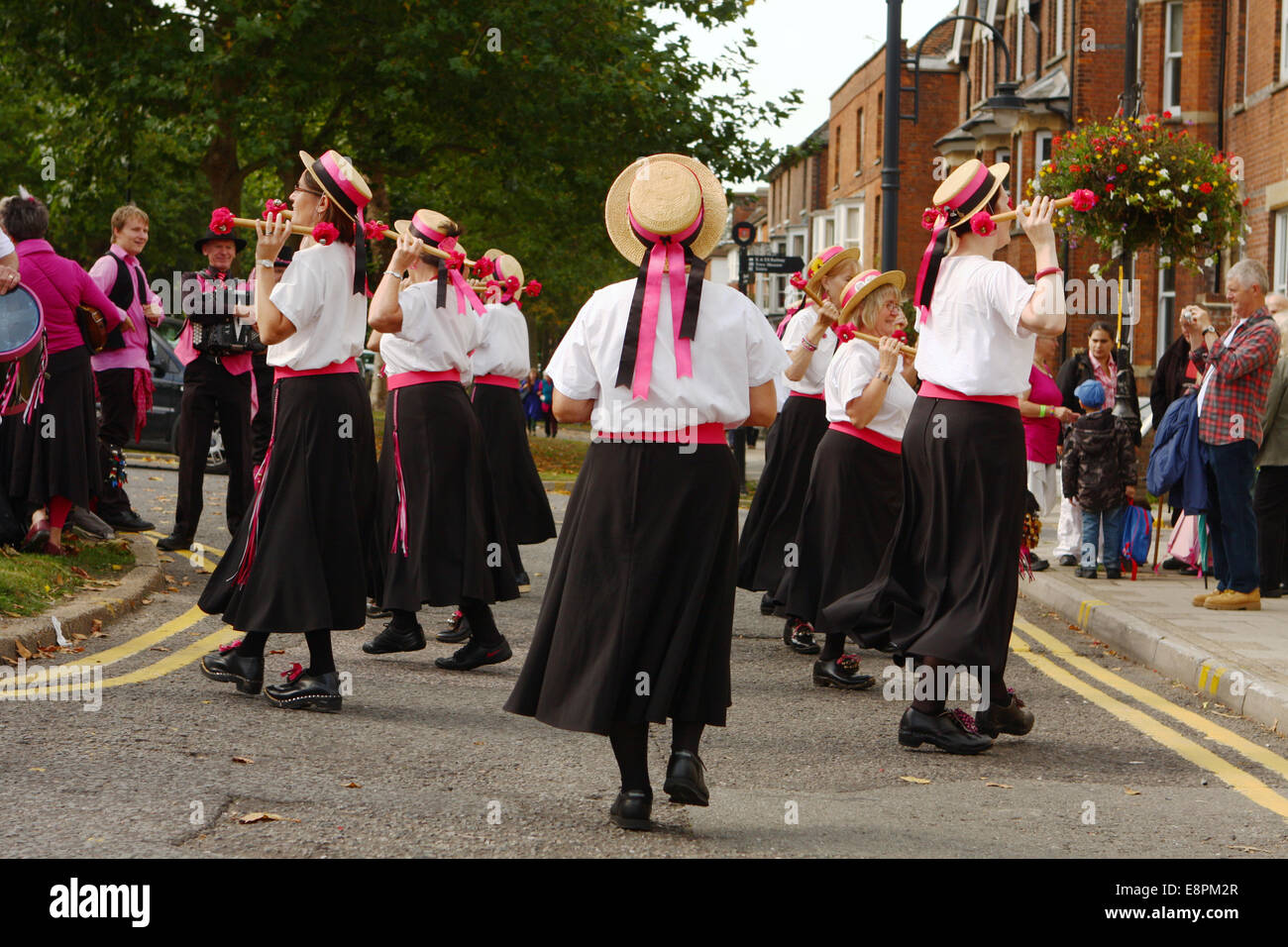 Folk dancers in action during a folk weekend in Tenterden, Kent ...