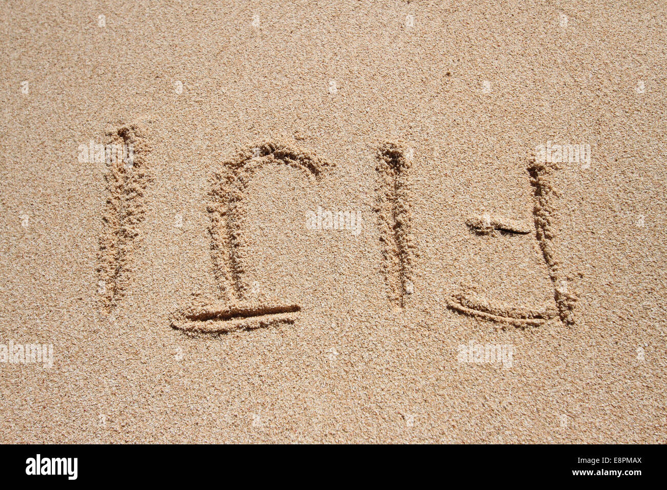 Fiji written in sand Stock Photo - Alamy