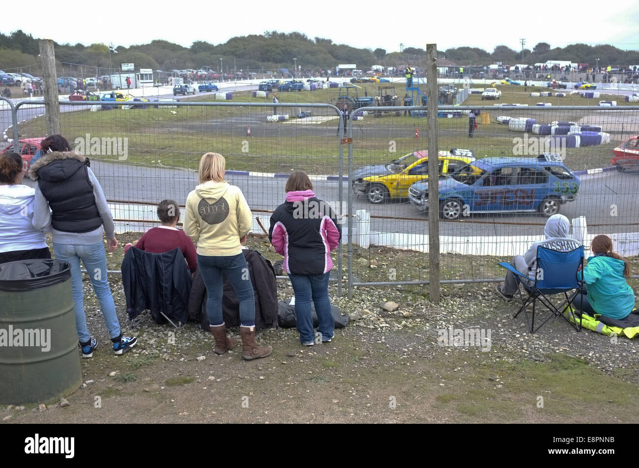 Stock car and banger racing at United Downs Raceway, St Day, Cornwall ...