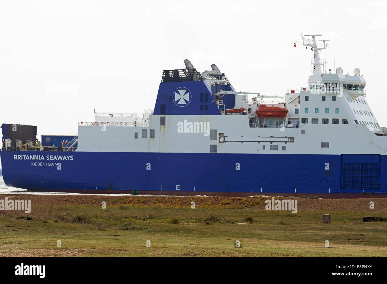 DFDS Seaways lorry ferry from Rotterdam arriving at the port of ...