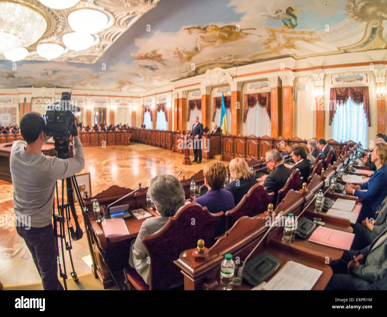 Kiev, Ukraine. 13th Oct, 2014. The Cabinet of Ukraine visits with the ...