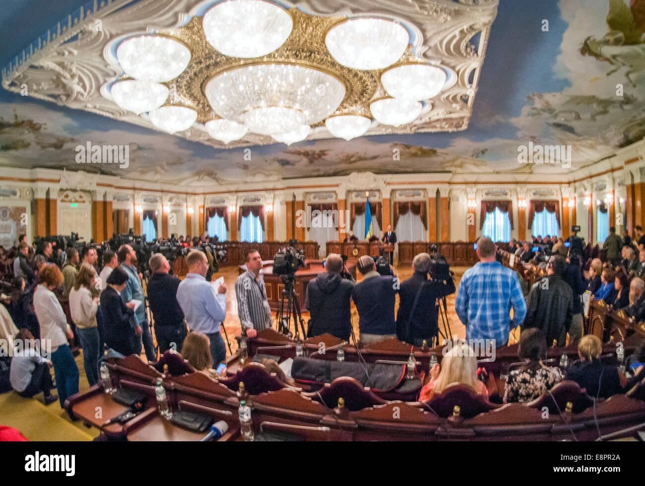 Kiev, Ukraine. 13th Oct, 2014. The Cabinet of Ukraine visits with the ...